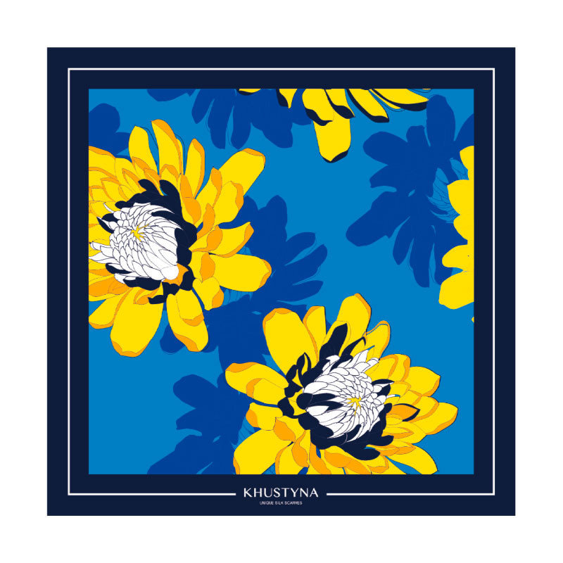 ᐈ Шовкова хустина Українські півонії 【 Ціна 3200 грн 】